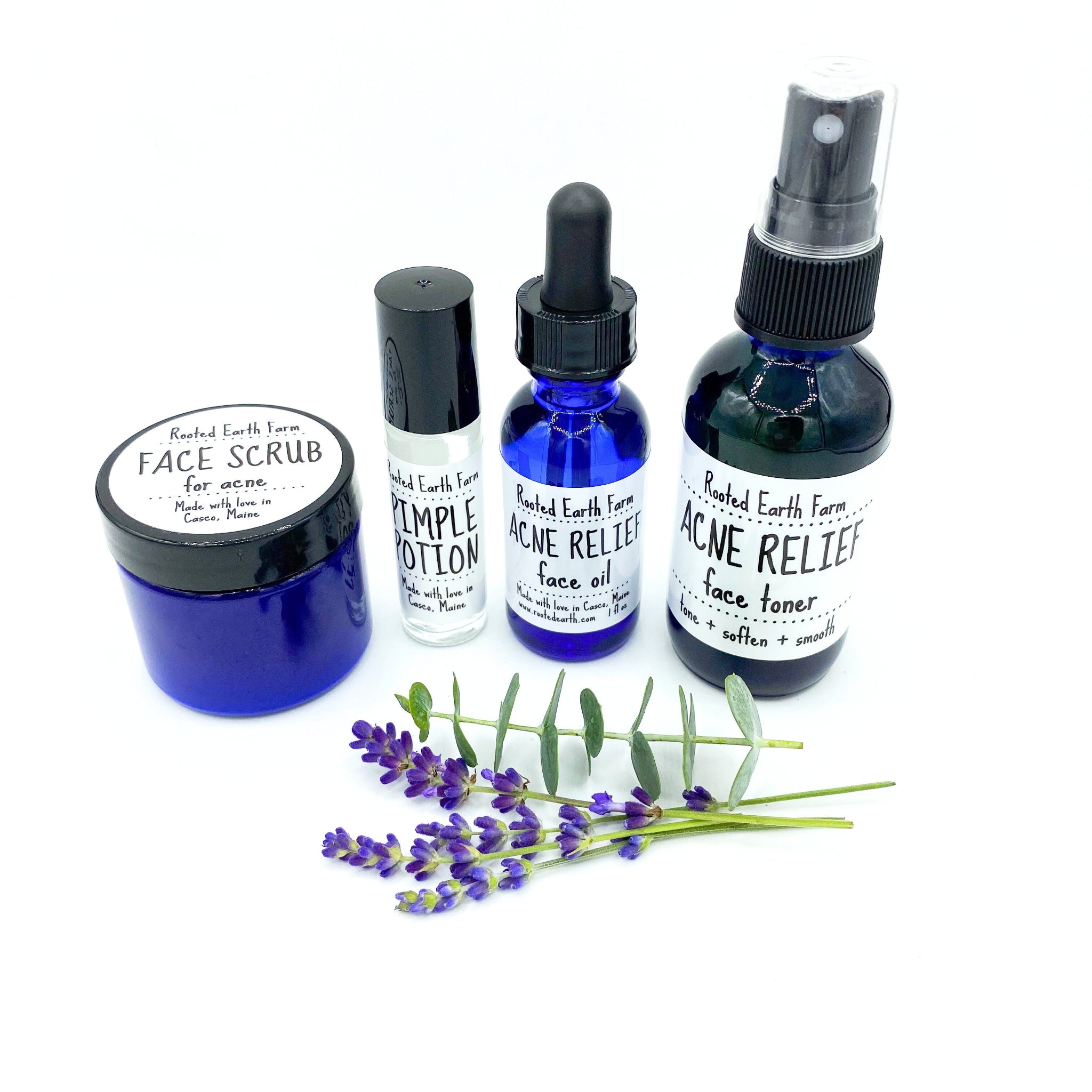 Acne Relief Kit - Complete Natural Skincare Set for Acne-Prone Skin ...