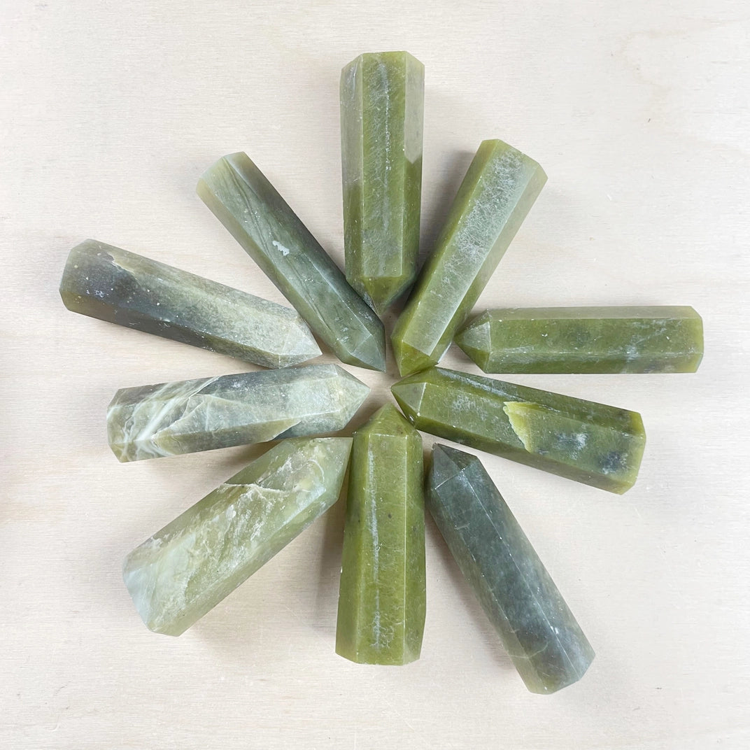 Olive Green Jade Point – Rooted Earth Farm + Apothecary