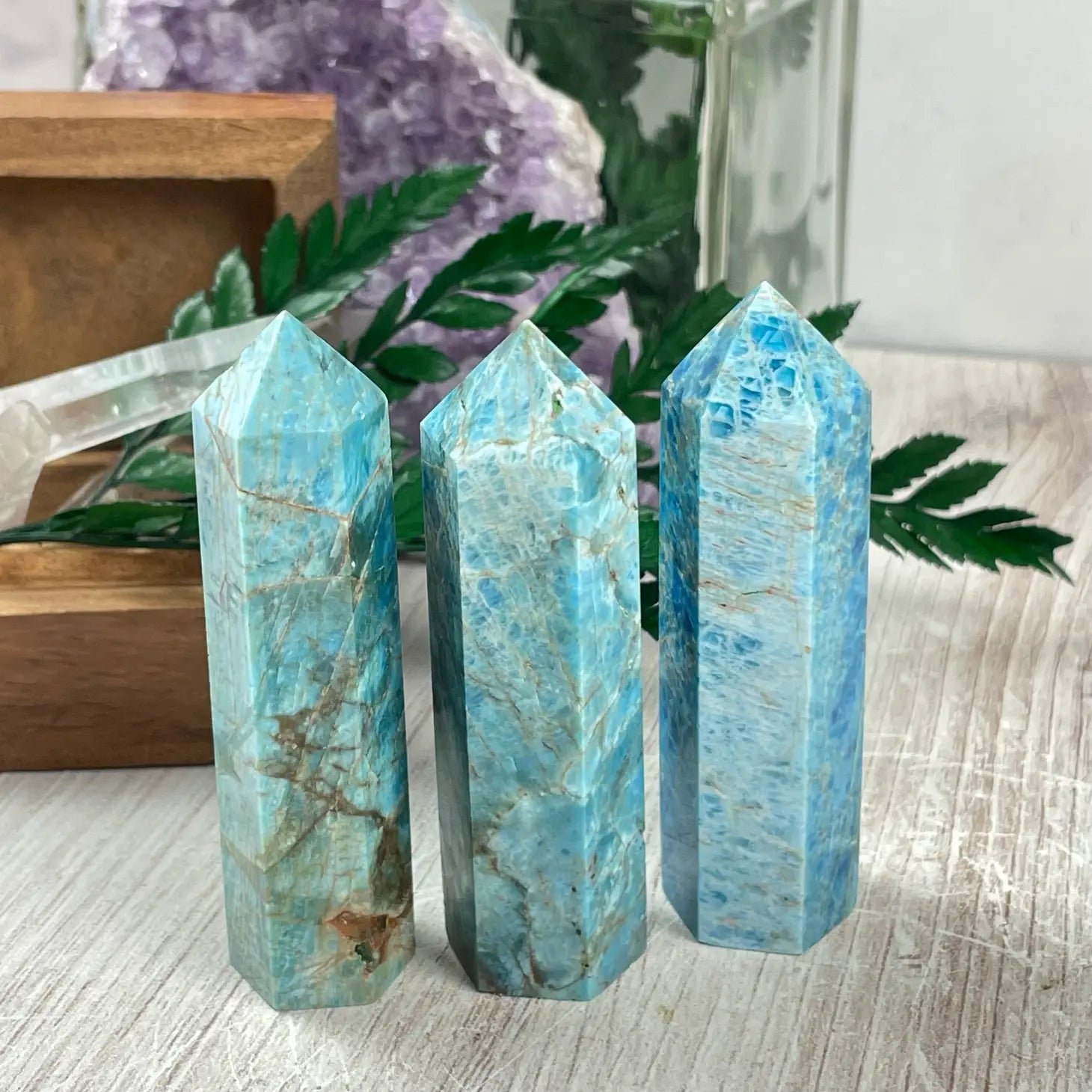 Light Blue Apatite Point – Rooted Earth Farm + Apothecary
