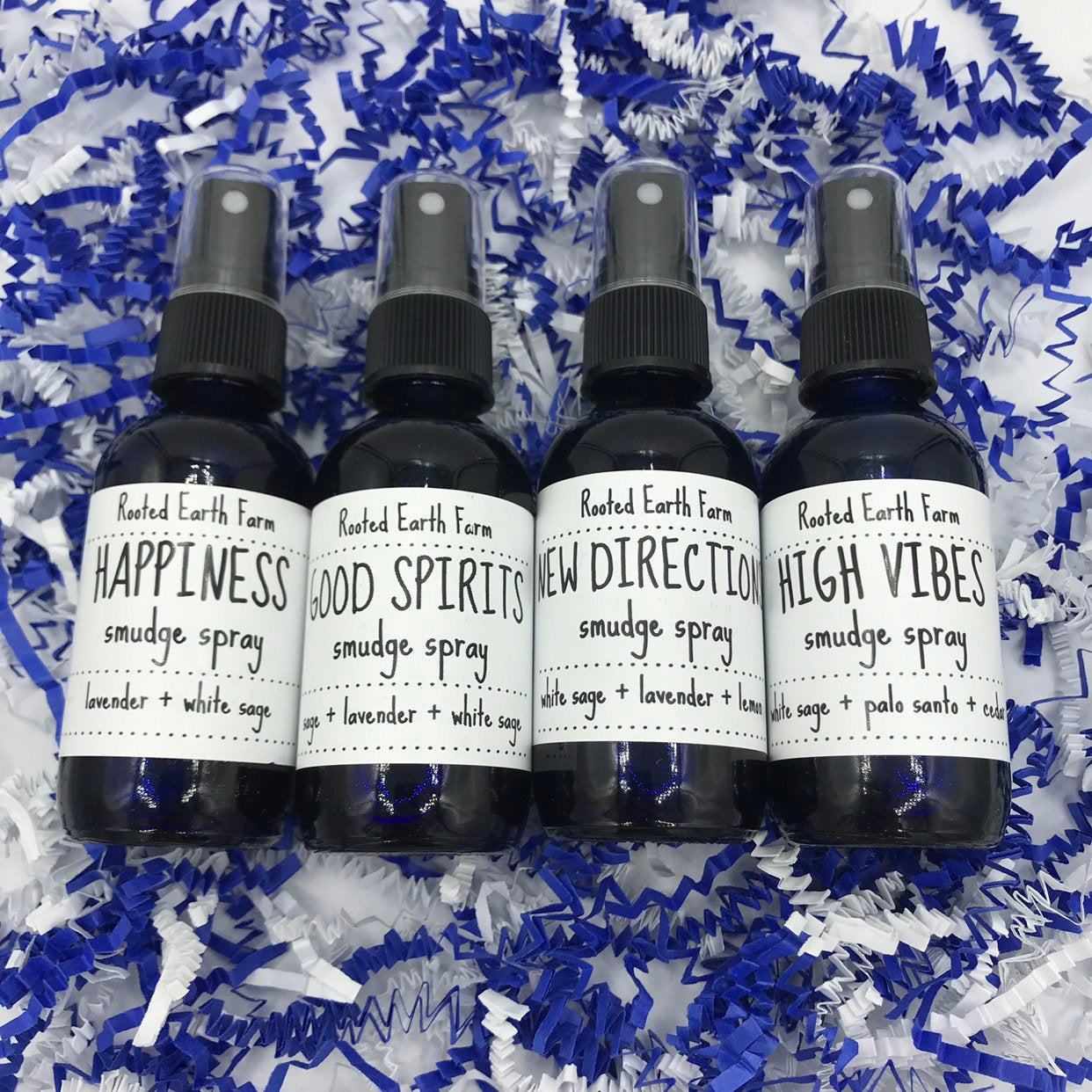 Smudge Spray Gift Set - 2 oz - Crystal and Herb Infused – Rooted Earth ...